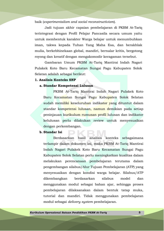Kurikulum Satuan Pendidikan (KSP)PKBM AT-TARIQ OK 2024.docx