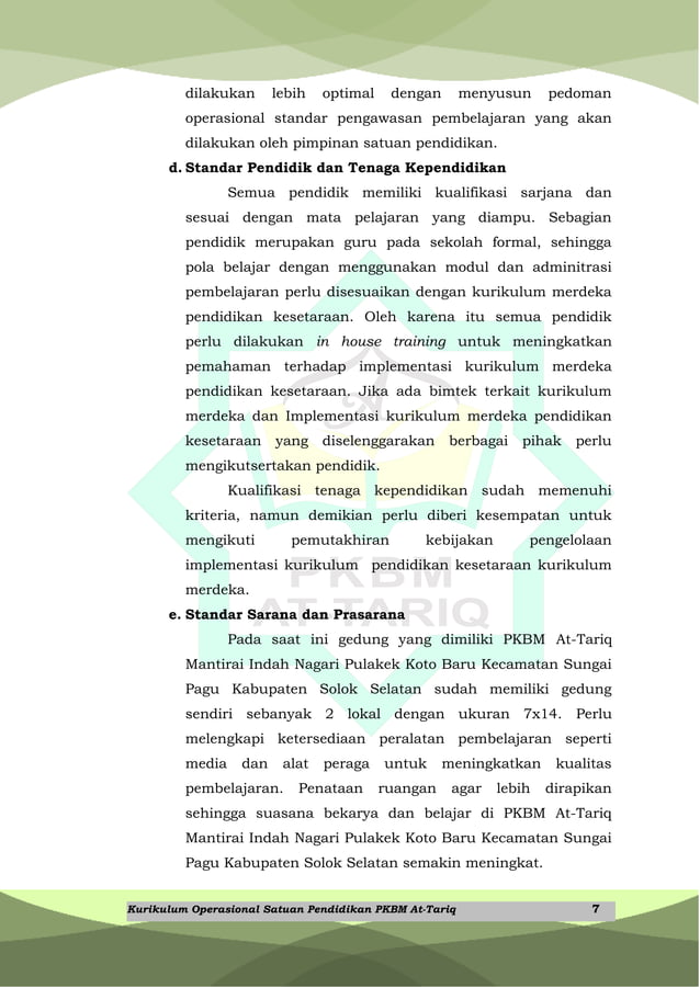 Kurikulum Satuan Pendidikan (KSP)PKBM AT-TARIQ OK 2024.docx
