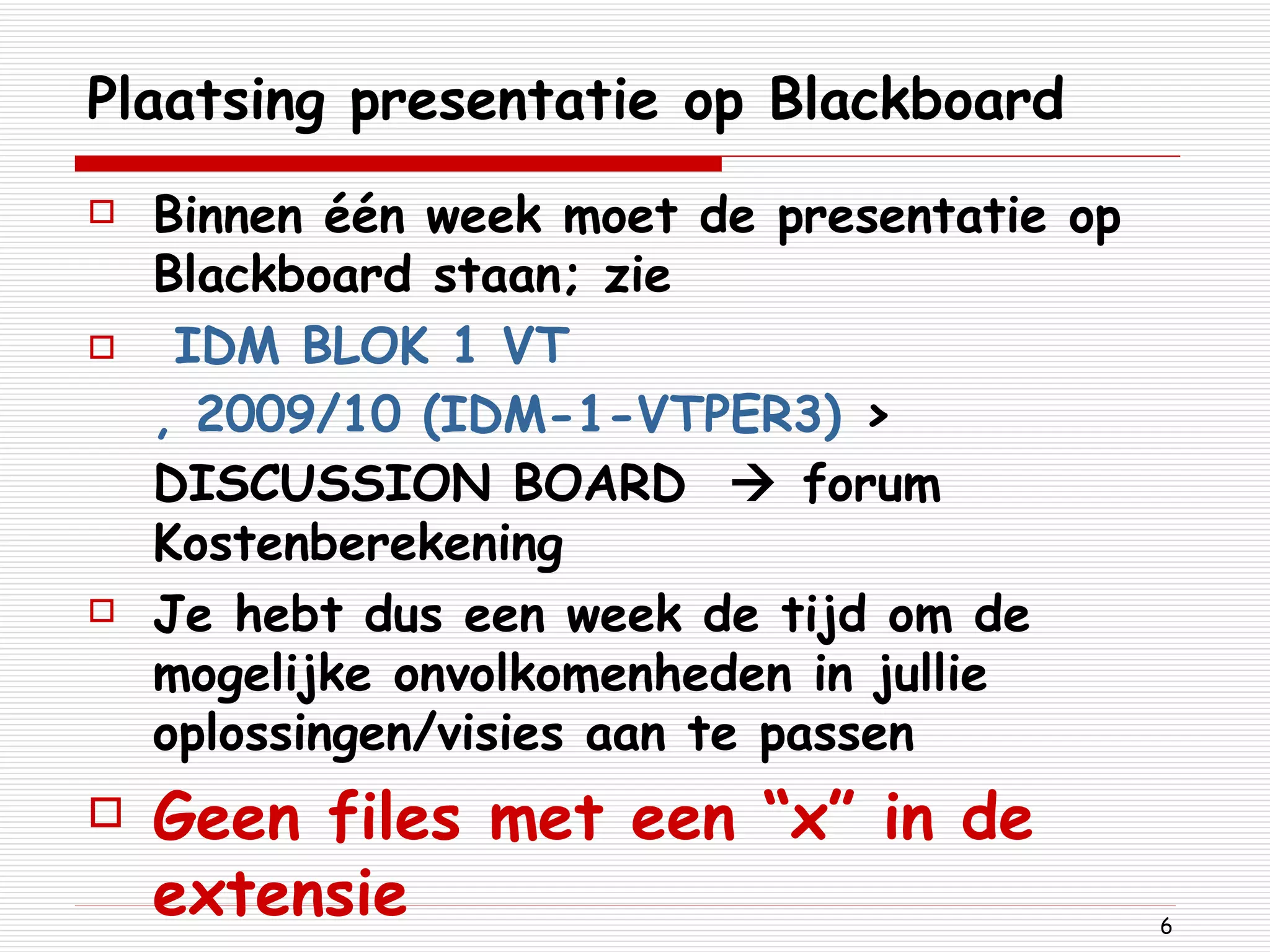 Kostenraming Najaar 2009 | PPT