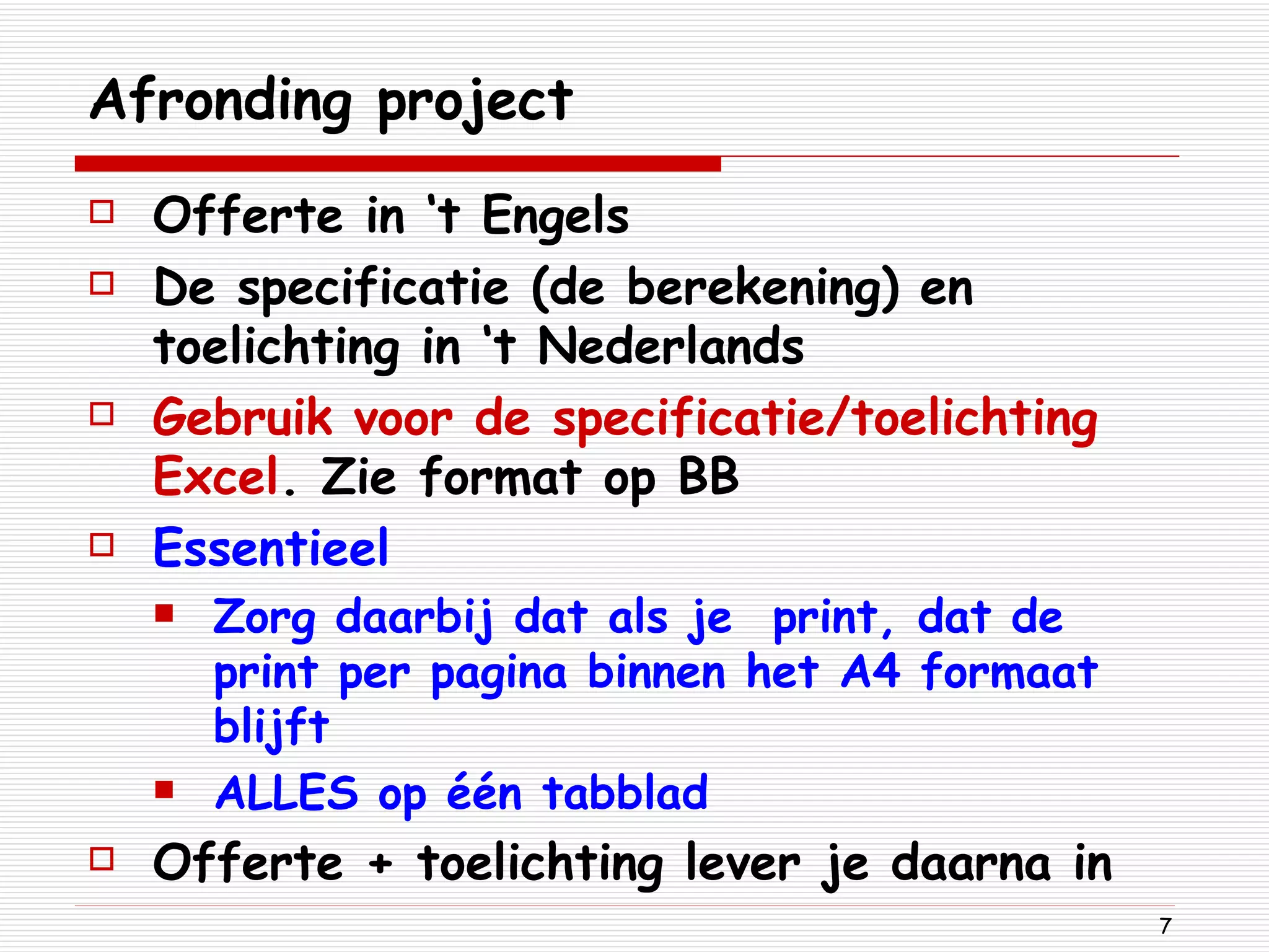 Kostenraming Najaar 2009 | PPT