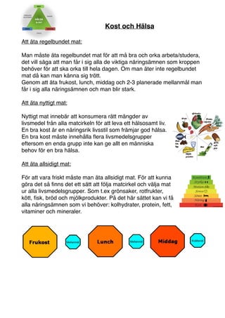 Kost och hälsa | PDF