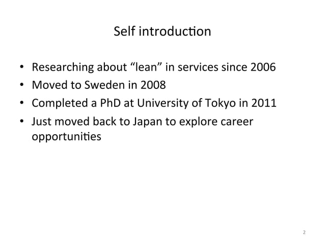 Kosuge observations on lean in sweden | PPT
