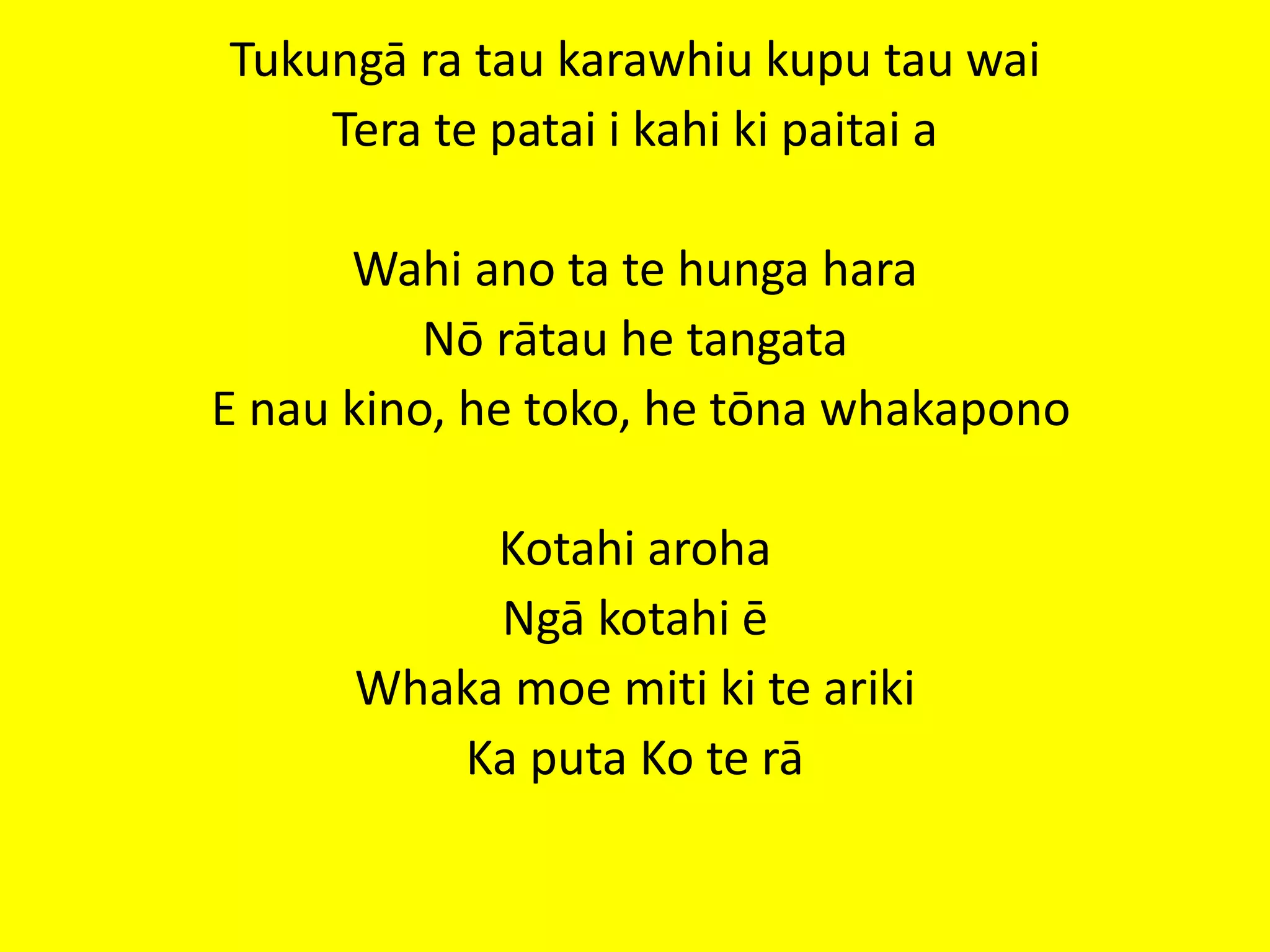 Kotahi aroha one love | PPTX