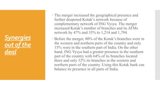 Kotak bank and ING Vysya bank merger | PPTX