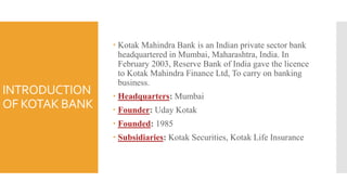 Kotak bank and ING Vysya bank merger | PPTX