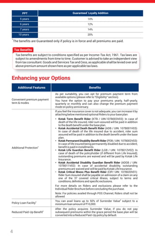 E-Brochure For Kotak Assured Savings Plan - Kotak Life | PDF