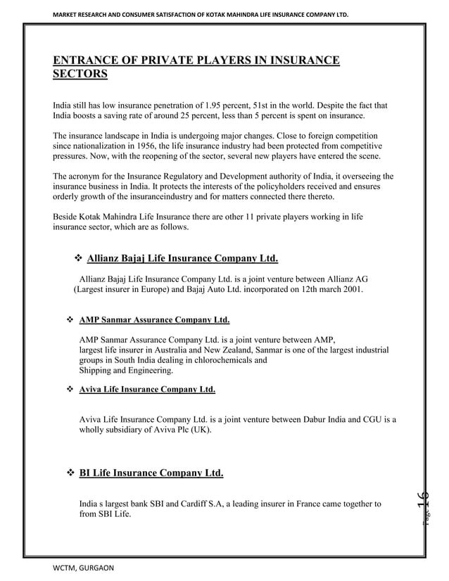 Kotak life insurance Project Report | DOCX | Life Insurance | Insurance