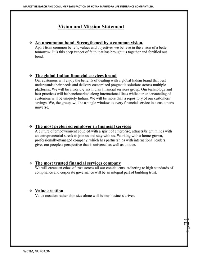 Kotak life insurance Project Report | DOCX | Life Insurance | Insurance