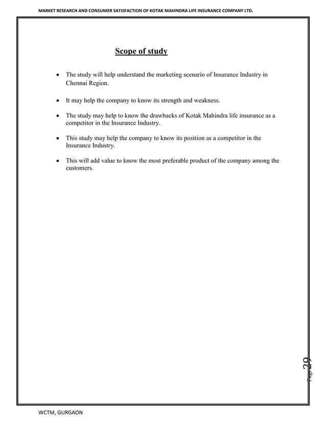 Kotak life insurance Project Report | DOCX | Life Insurance | Insurance