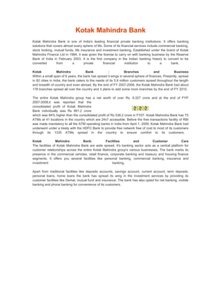 Kotak Mahindra Bank | DOC