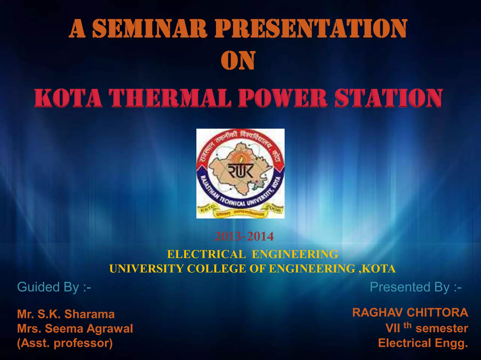 Kota super thermal power station ppt, rtu | PPTX