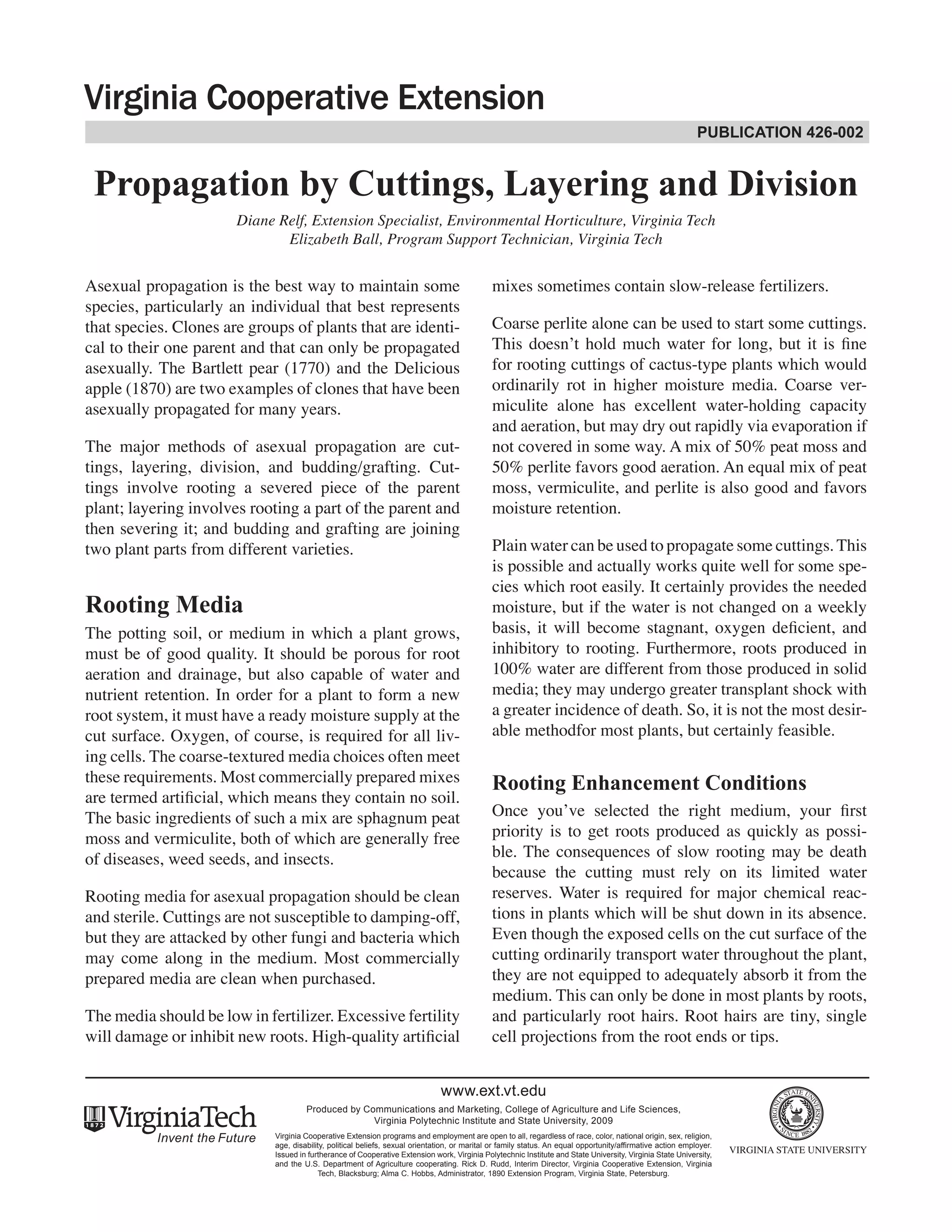 Propagation by cuttings, layering and division | PDF