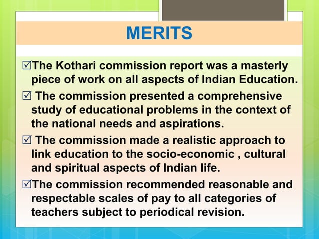 Kothari commission 1964 - 66 | PPTX | Education industry | Industries