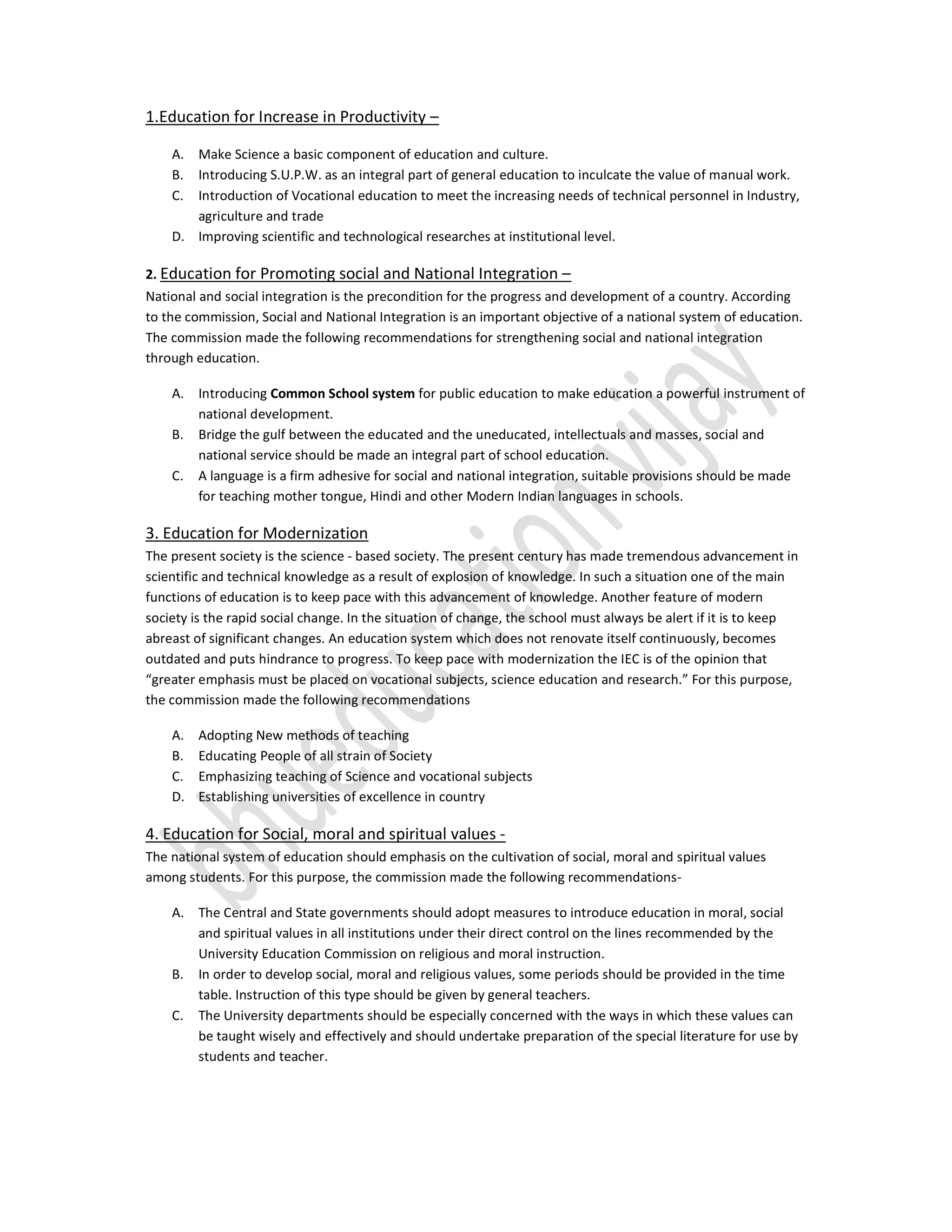 Kothari commission | PDF