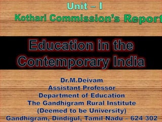 Kothari education commission's report | PPT