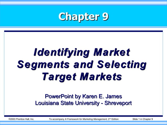 Identifying Market Segments and Selecting Target Markets | PPT