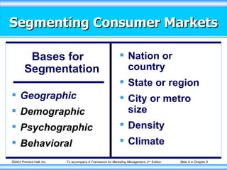 Identifying Market Segments and Selecting Target Markets | PPT