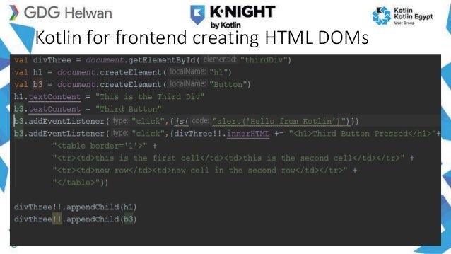 Kotlin for Frontend & Backend Web development Kotlin for Frontend & Backend Web development