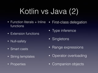 Introduction to Kotlin JVM language | PPT