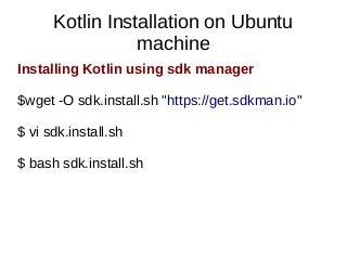 Kotlin programming lang installation on ubuntu
