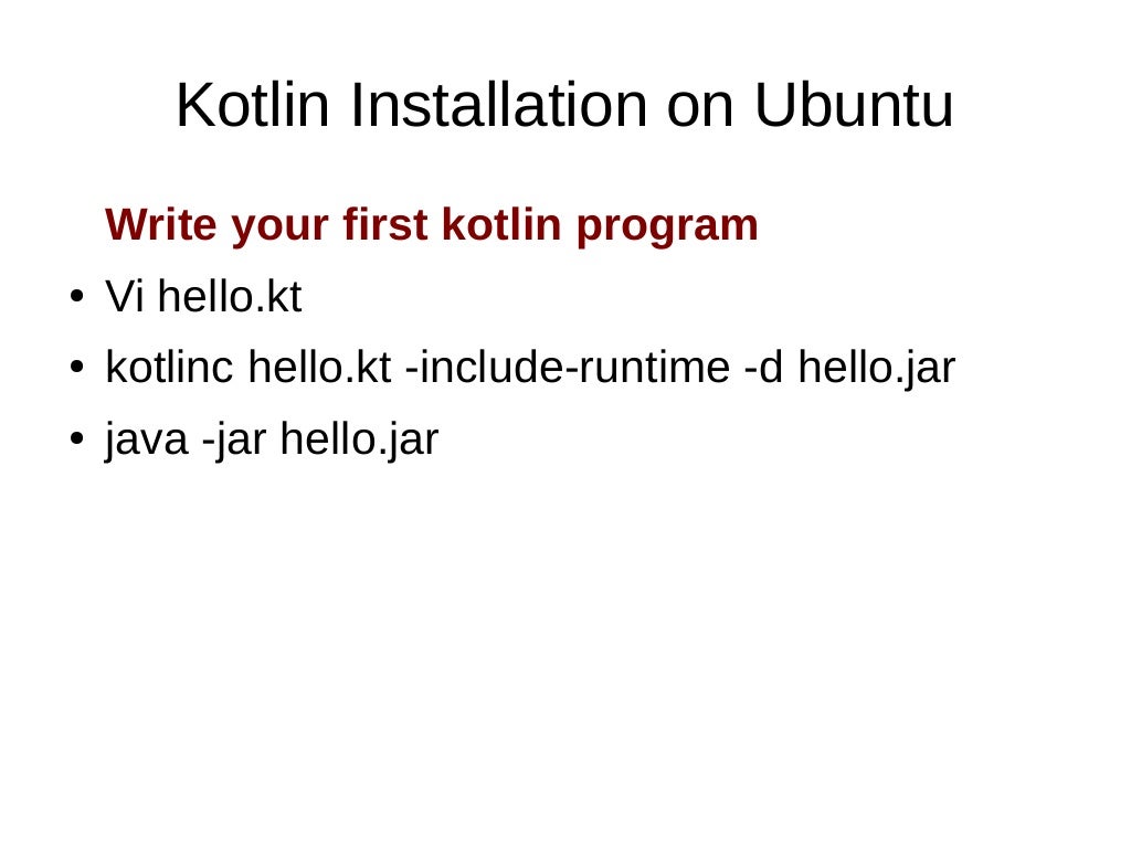 Kotlin programming lang installation on ubuntu