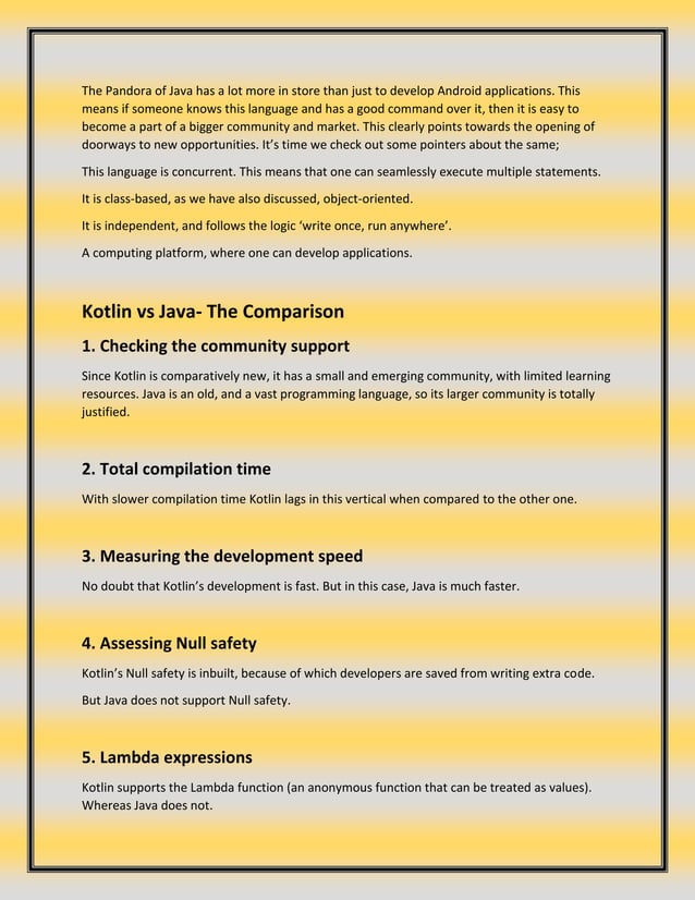 Kotlin Vs Java Finding The All Time Favorite Fit Pdf Programming Languages Computing