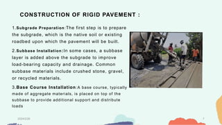 Construction of Road pavement Civil Engineering | PPTX