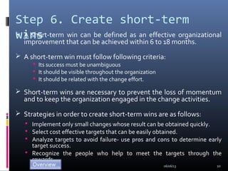 Kotter’s 8 step change model | PPT