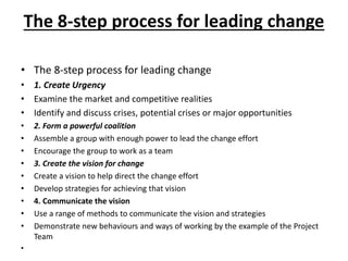 Kotters eight phases of change assignment management.pptx