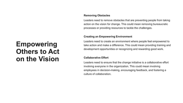 Kotter's 8 step Model for change leadership | PPTX | Business ...