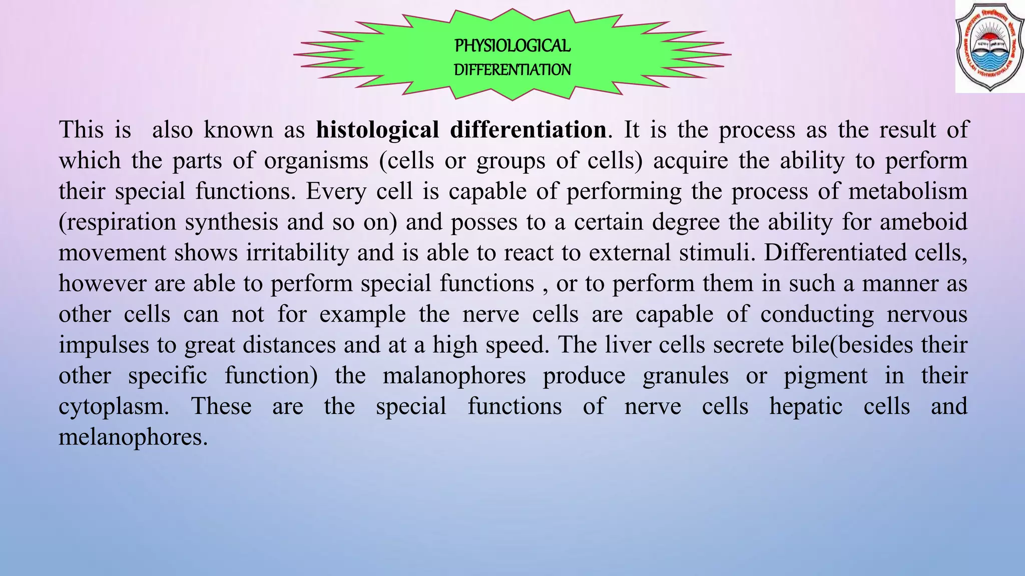 cell commitment and differentiation, stem cell,types of differentiation ...