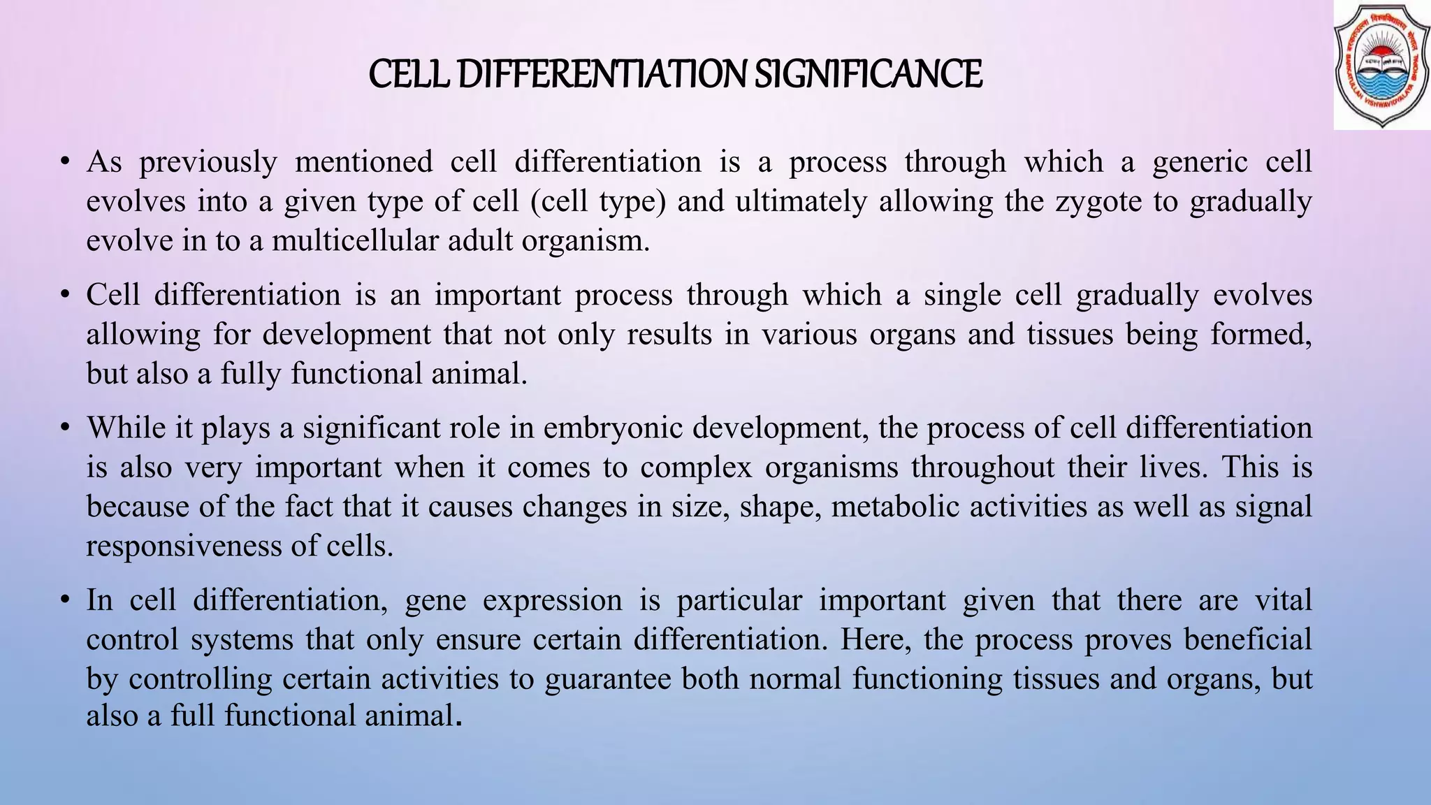 cell commitment and differentiation, stem cell,types of differentiation ...