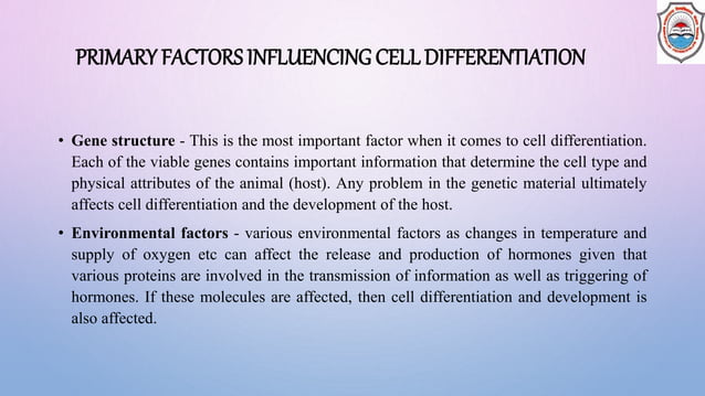 cell commitment and differentiation, stem cell,types of differentiation | PPTX | Biological ...
