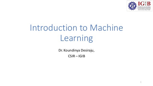 Introduction To Machine Learning