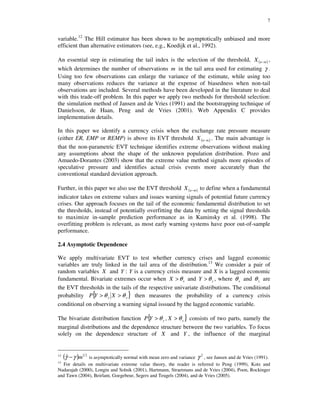 Early Warning Systems for Currency Crises: A Multivariate Extreme Value Approach | PDF