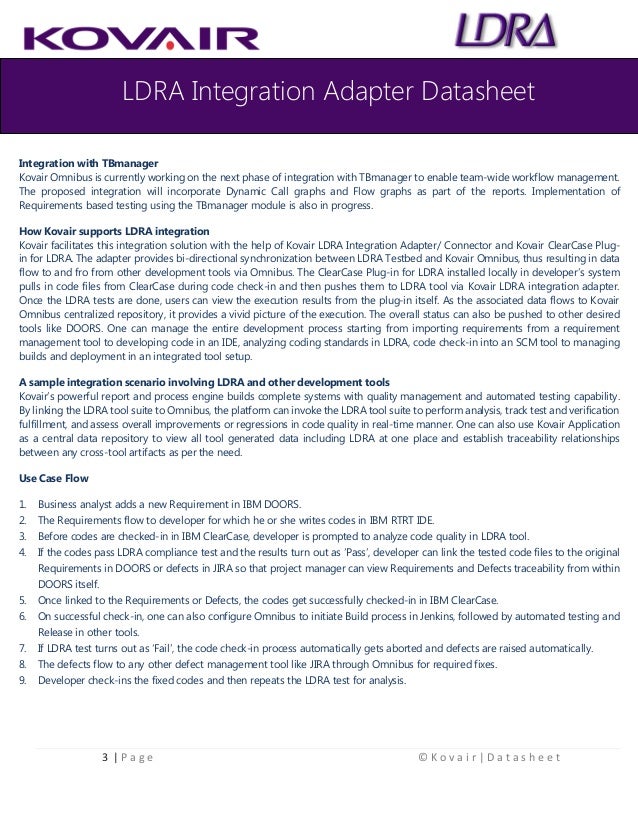 LDRA Integration Adapter - Datasheet