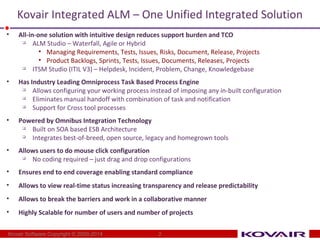 Kovair ALM Studio Overview | PPT | Desktop Publishing | Computer Software and Applications