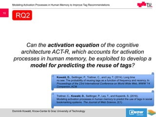 Dominik Kowald PhD Defense Recommender Systems | PPT