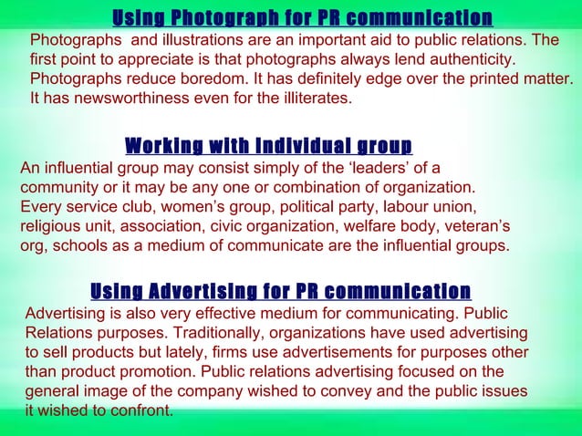 Different Tools of Public Relations | PPT | Genres