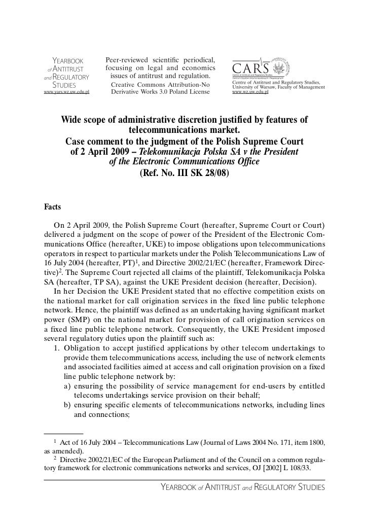 Kozak wide scope of administrative discretion justified by features…