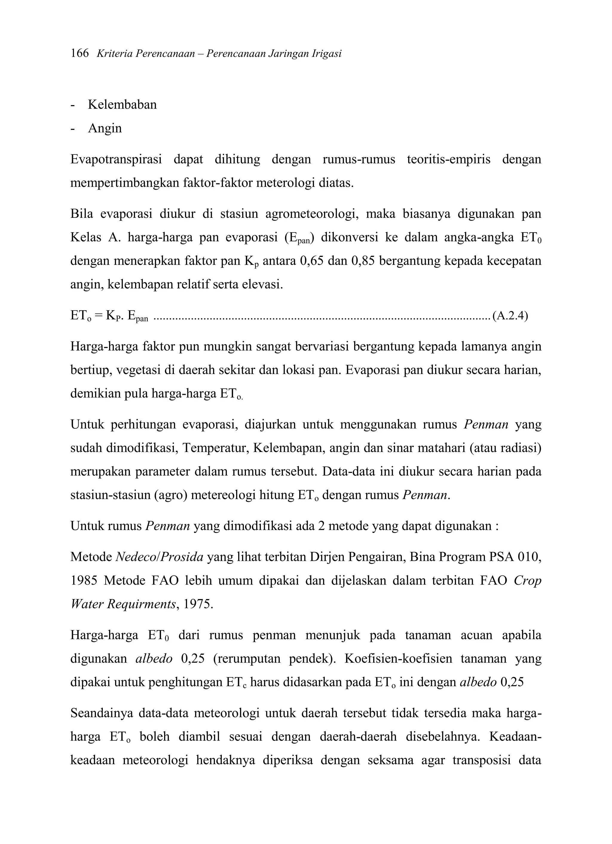 Kriteria Perencanaan-KP 01-Jaringan Irigasi- Tahun 2013 | PDF