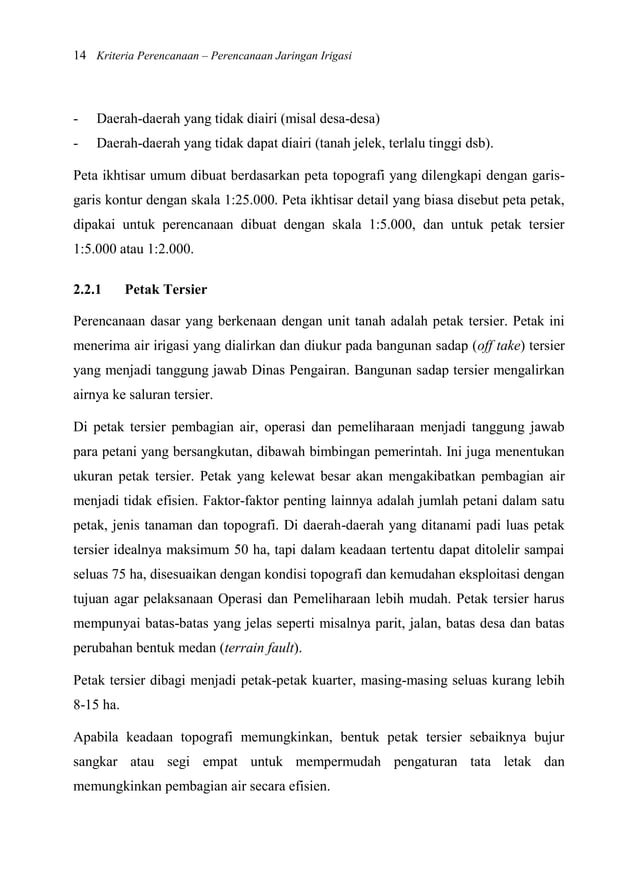 Kriteria Perencanaan-KP 01-Jaringan Irigasi- Tahun 2013 | PDF