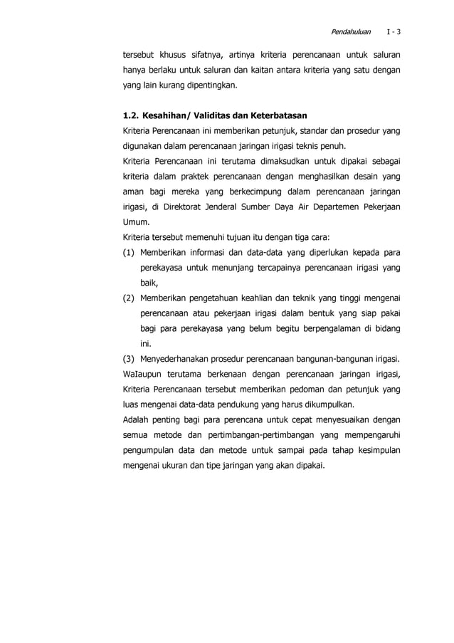 Kp 01 - perencanaan jaringan irigasi | PDF