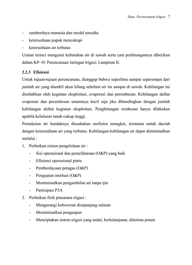 Kriteria Perencanaan-KP 03-saluran-Tahun 2013 | PDF