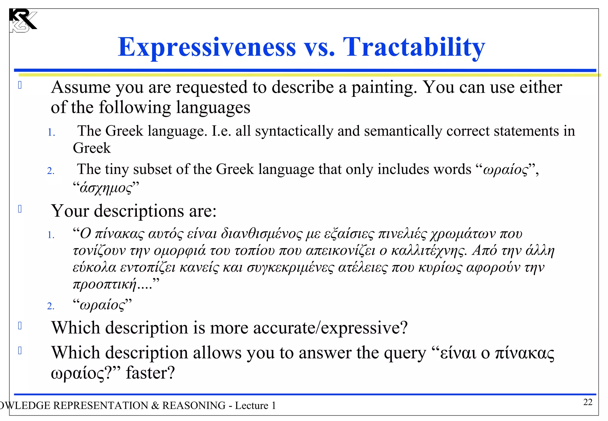 Knowledge Representation & Reasoning | PPT