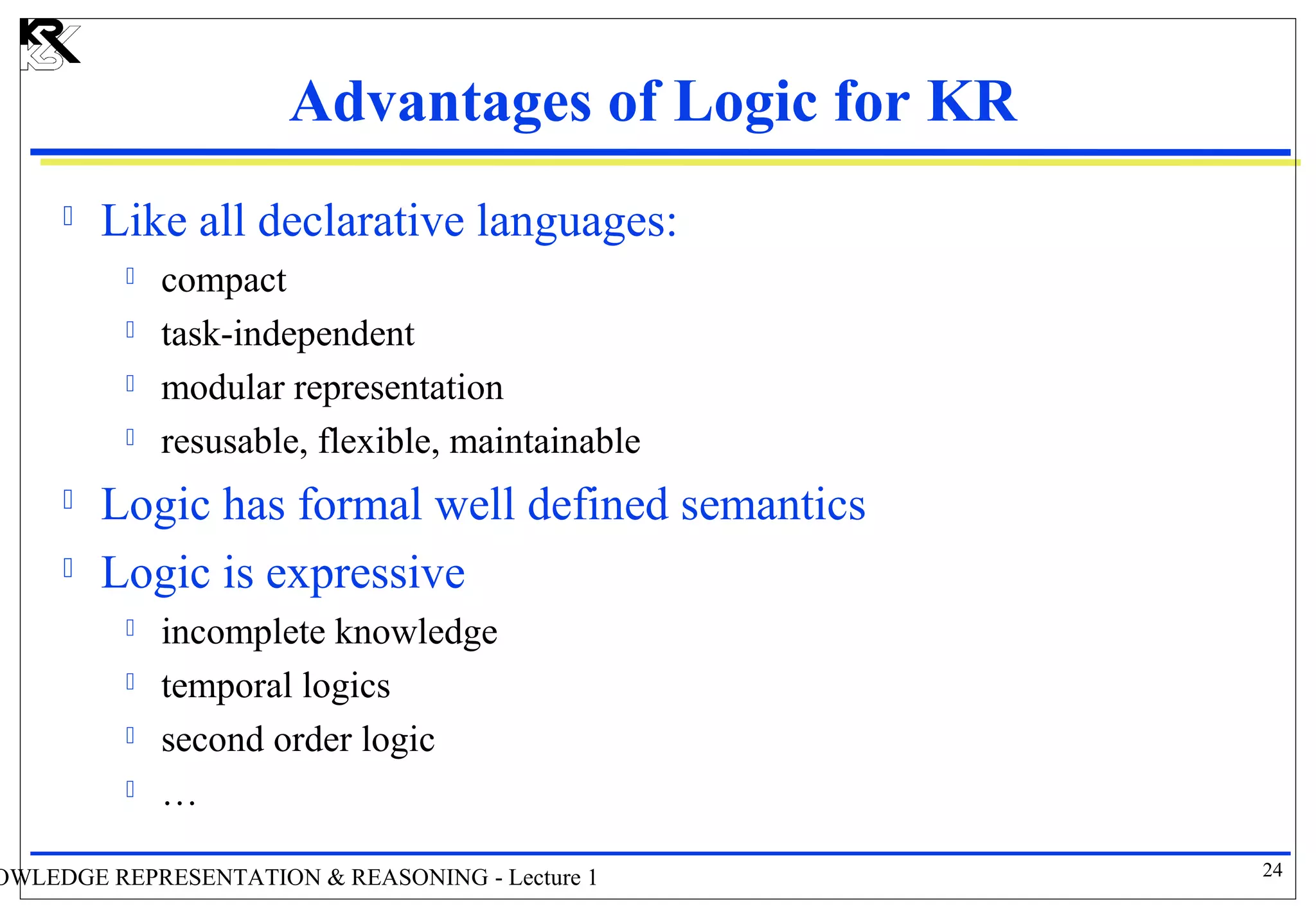 Knowledge Representation & Reasoning | PPT