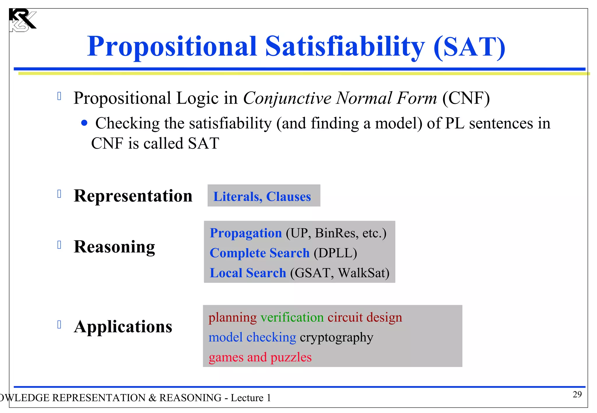 Knowledge Representation & Reasoning | PPT