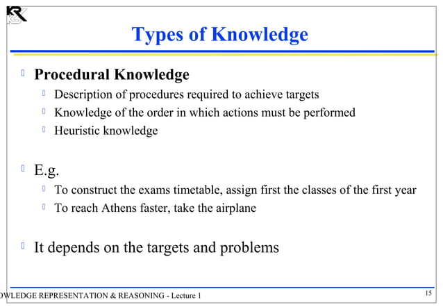 Knowledge Representation & Reasoning | PPT