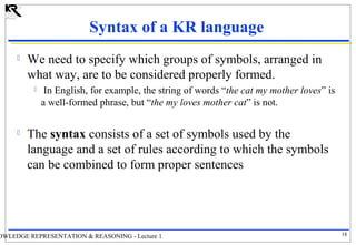 Knowledge Representation & Reasoning | PPT