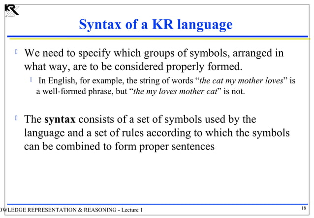 Knowledge Representation & Reasoning | PPT